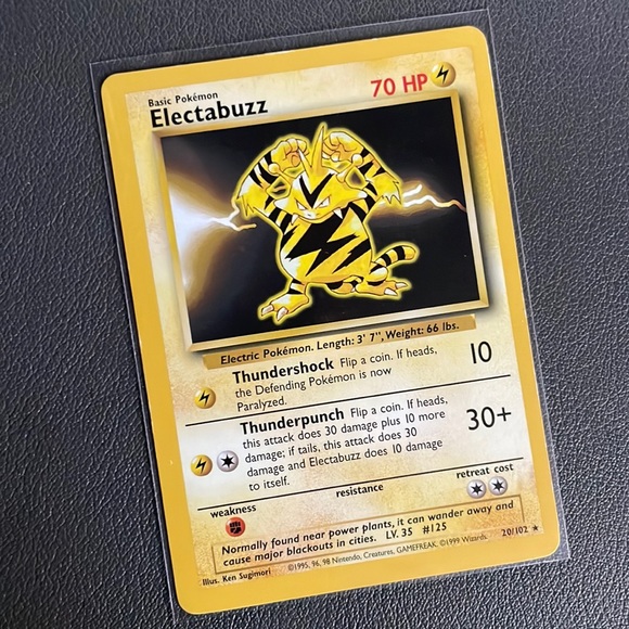 Pokemon | Other | Pokmon Electabuzz Base Set Rare Card | Poshmark
